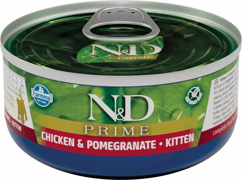 Farmina N&D Cat Prime Chicken & Pomegranate Kitten влажный беззерновой ...