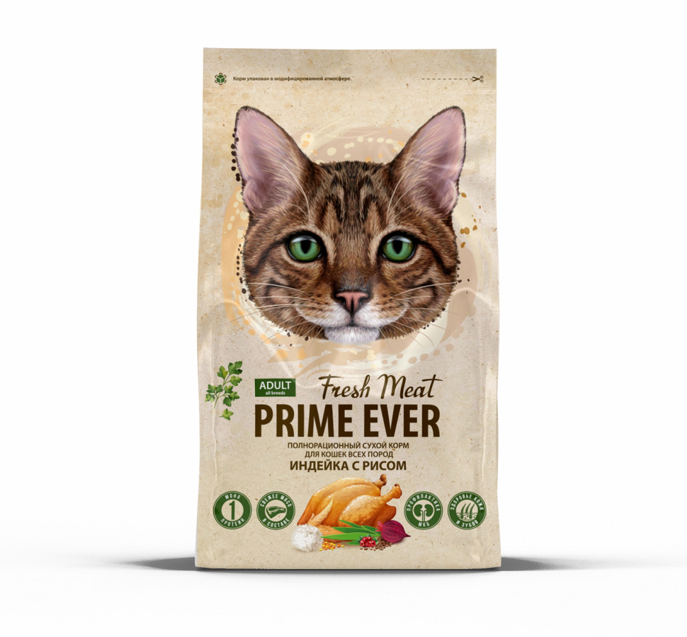 Prime Ever Fresh Meat Adult Cat сухой корм для взрослых кошек с ...